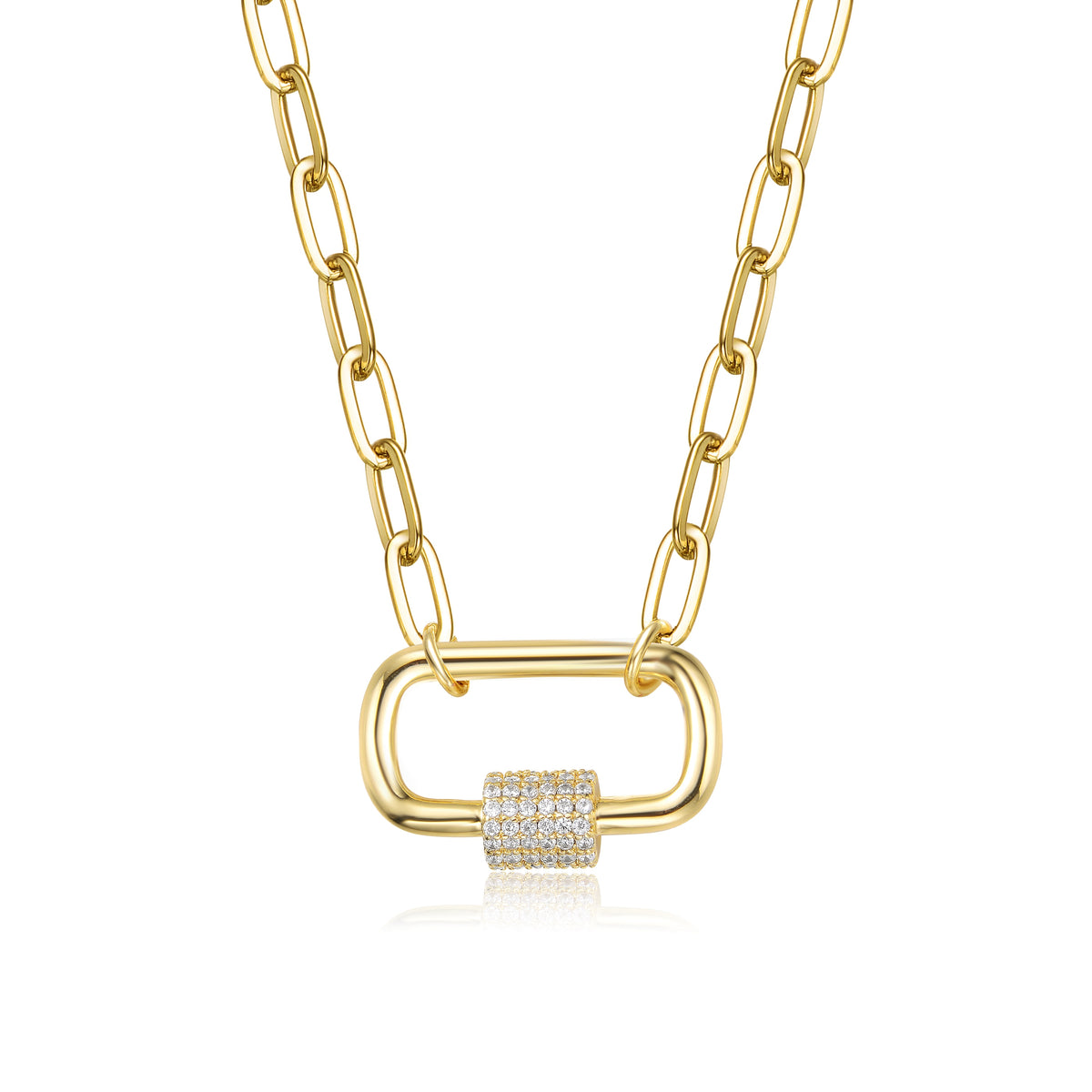14K Gold Plated Cubic Zirconia Chain Necklace – Rachel Glauber