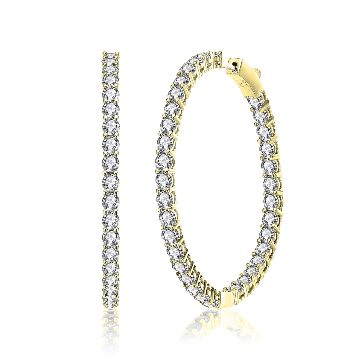 Rg 14k Gold Plated Cubic Zirconia Hoop Earrings – Rachel Glauber